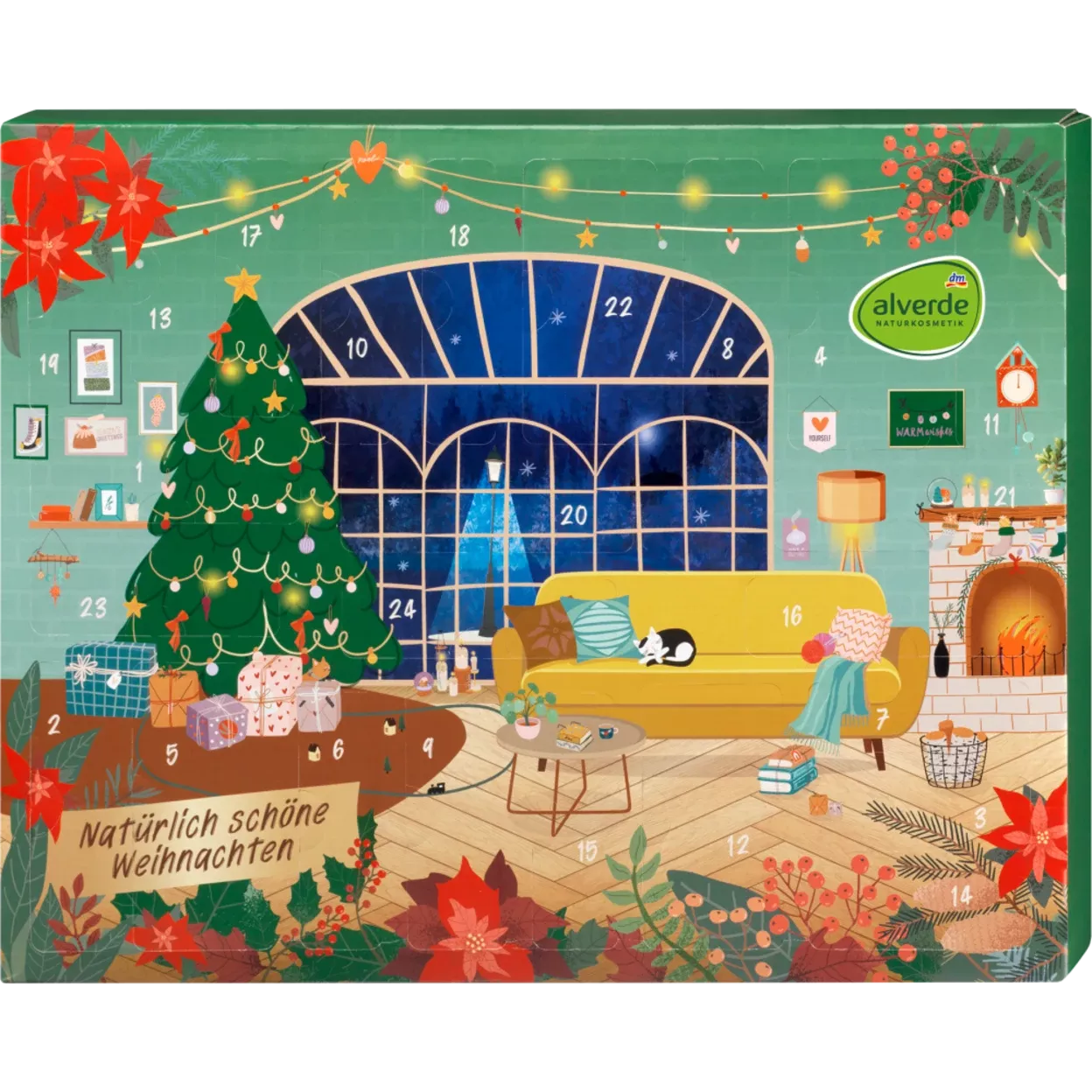 alverde NATURKOSMETIK Adventskalender 2023, Natuurlijk mooie kerst, 1