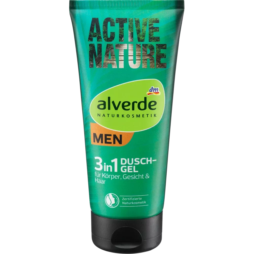alverde MEN Douchegel Active Nature 3 in 1, 200 ml