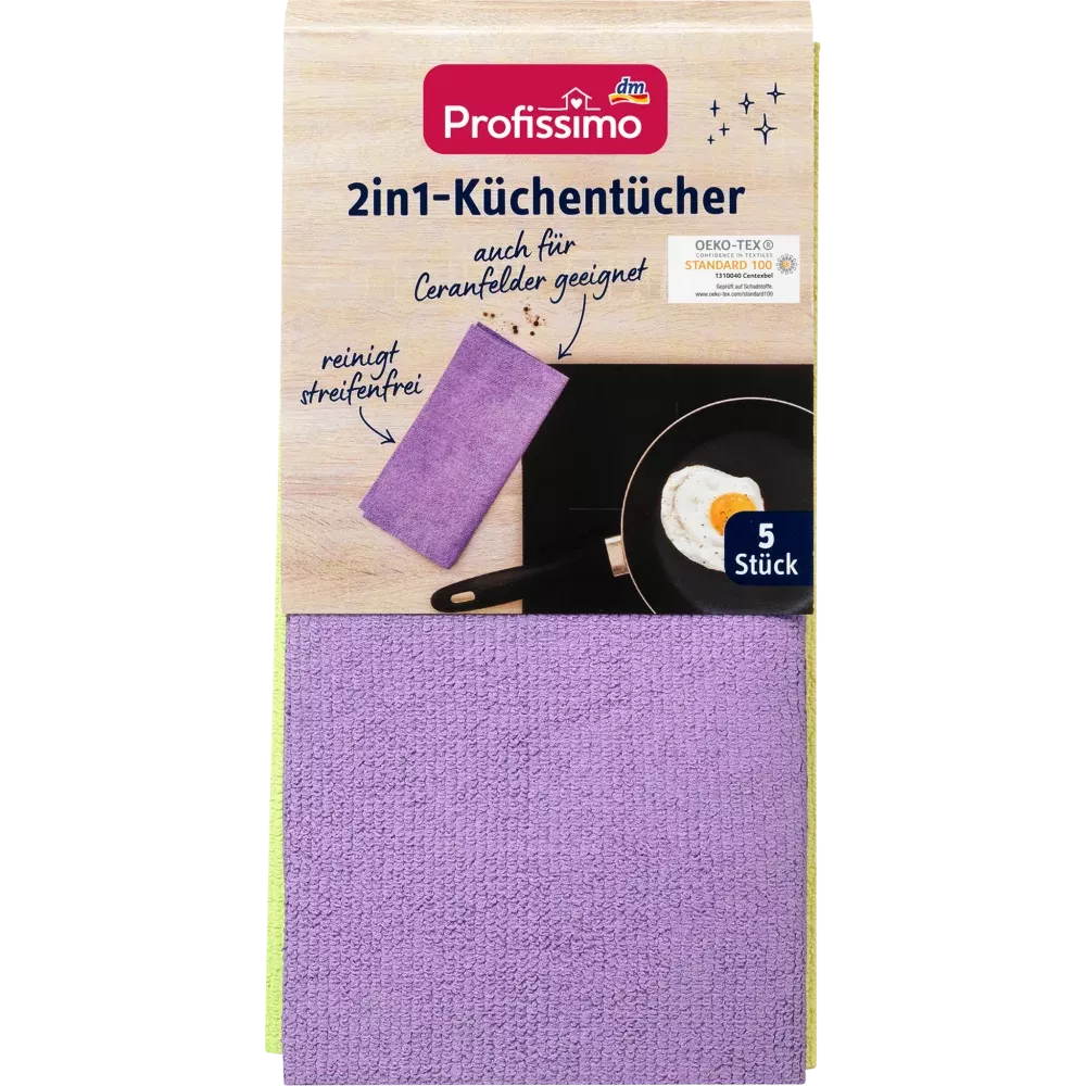 Profissimo 2in1 keukenhanddoeken, 5 stuks.