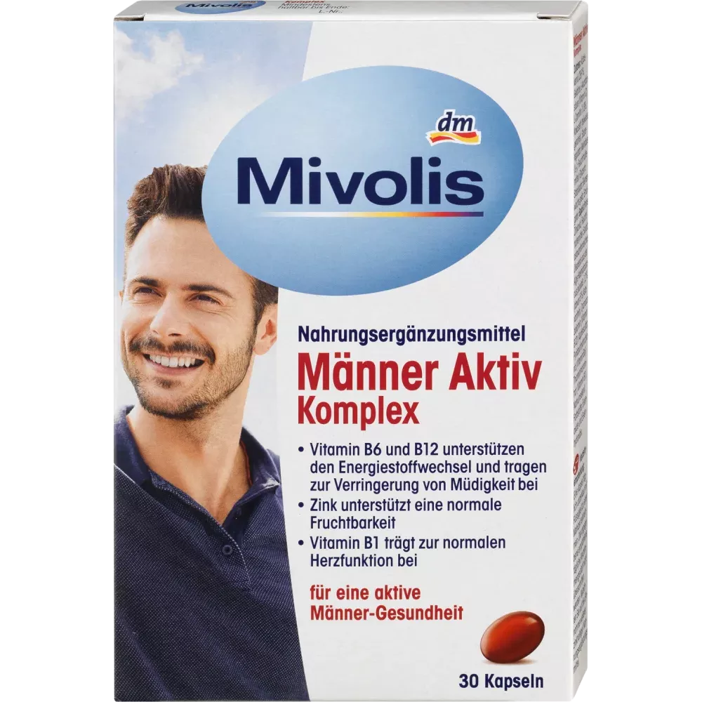 Mivolis Men Active Complex, Capsules, 30 stuks, 26 g